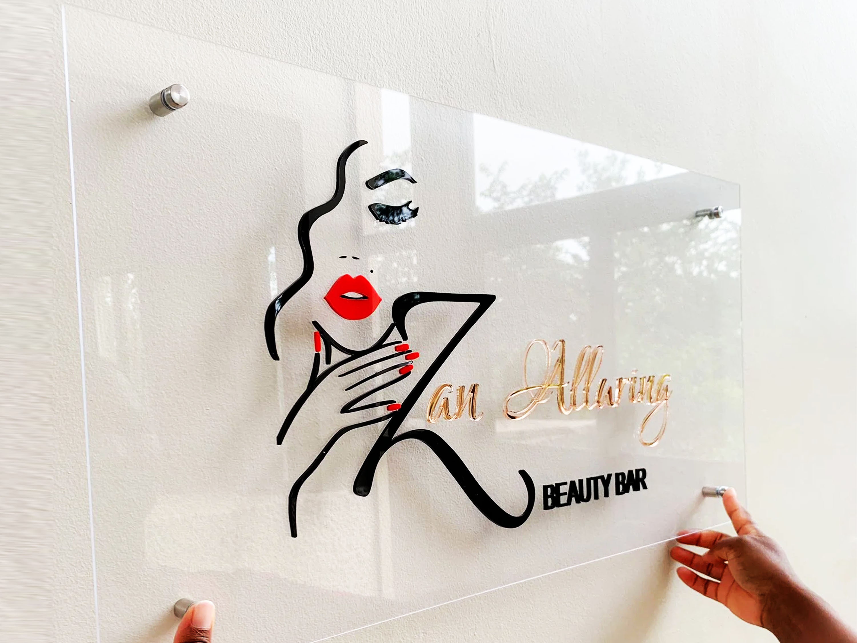 3D Custom Acrylic Business Logo Sign, Rectangular Business Acrylic Door ...