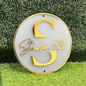 Custom Round Business Logo Sign, Office Acrylic Logo Sign, Custom 3D ...