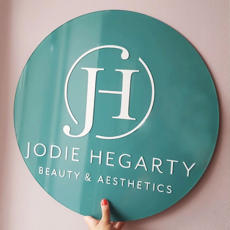 Custom Round Acrylic Logo Sign, Custom 3D Acrylic Business Sign, Round ...