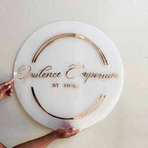 Custom Round Business Logo Sign, Office Acrylic Logo Sign, Custom 3D ...