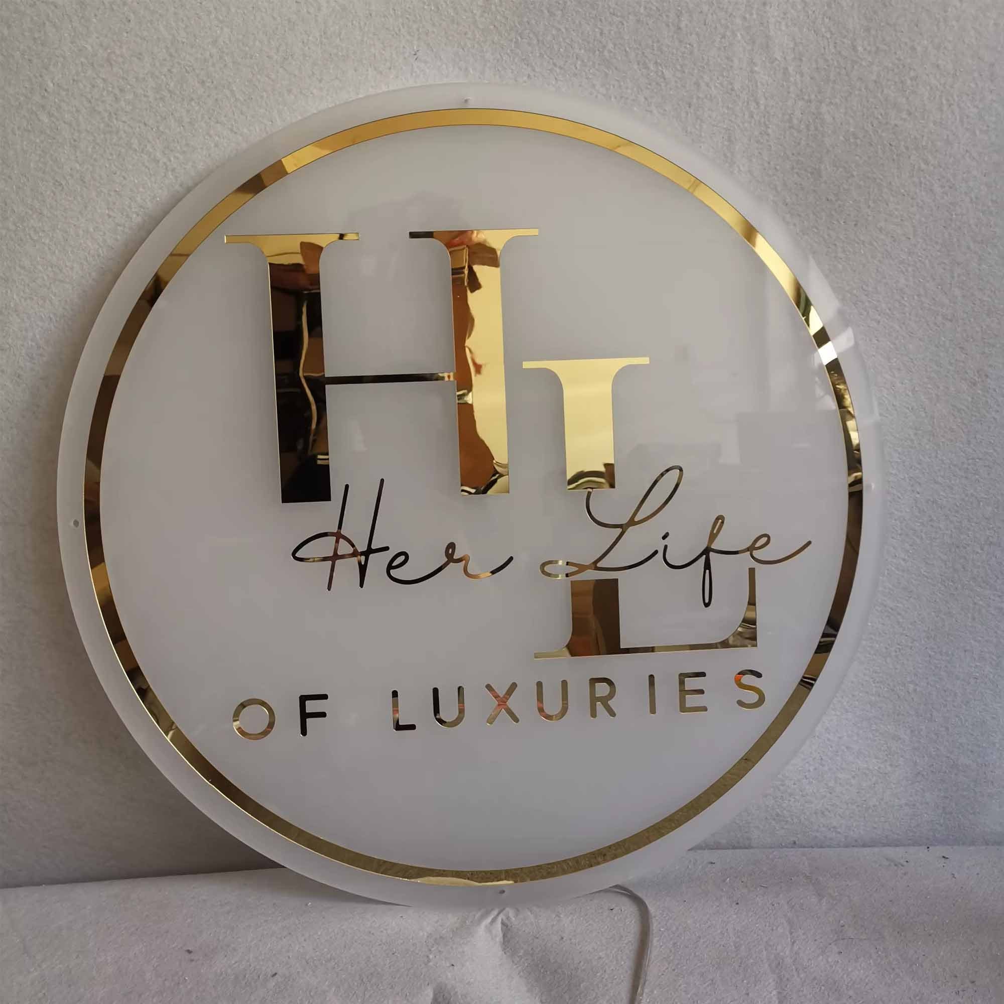 3D Custom Acrylic Backlit Business Sign Wall, Acrylic Name Custom Wall ...