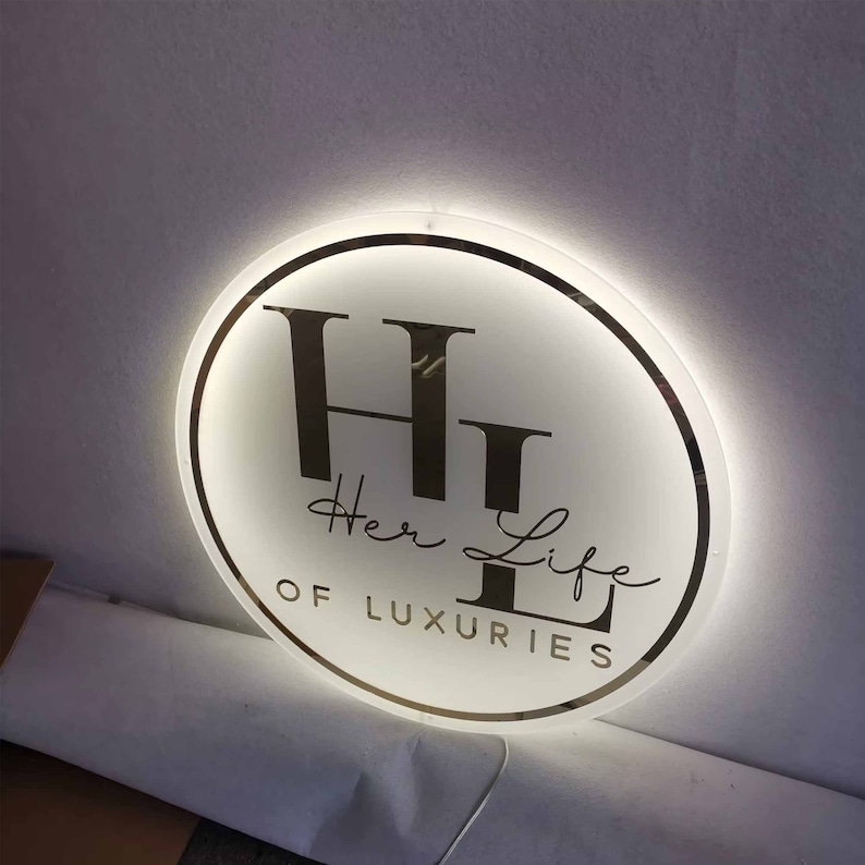 3D Custom Acrylic Backlit Business Sign Wall, Acrylic Name Custom Wall ...