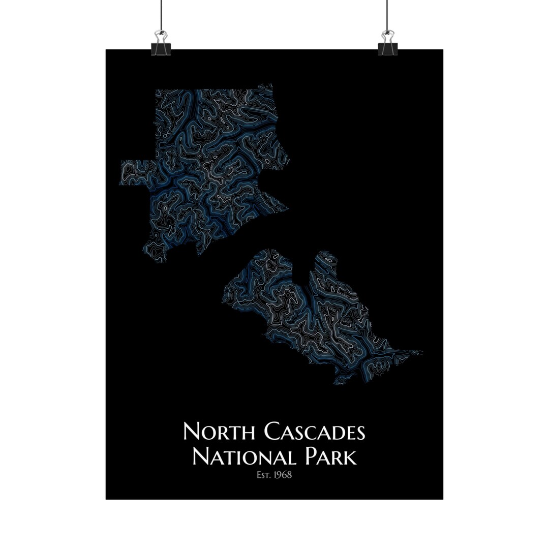 North Cascades National Park Topographic Poster - Etsy
