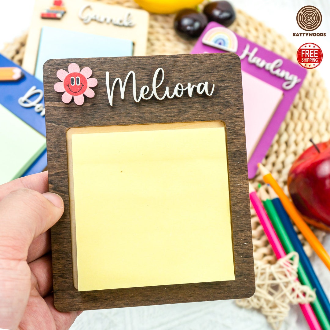 Custom Teacher Sticky Note Holder, End of Year Teacher Gift, Teacher ...