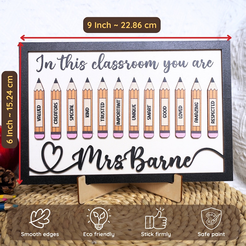 Personalized Crayon Teacher Sign: Classroom Decor, Teacher Appreciation ...