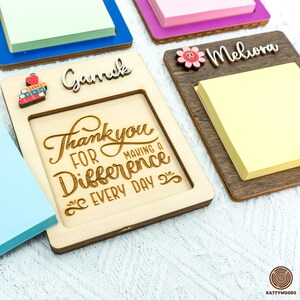 Custom Teacher Sticky Note Holder, End of Year Teacher Gift, Teacher ...