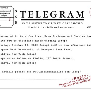 Telegram Wedding Invitations - Sample - Etsy