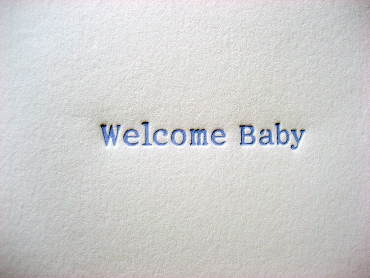 Welcome Baby Letterpress Card ABC Blocks Handmade FREE - Etsy