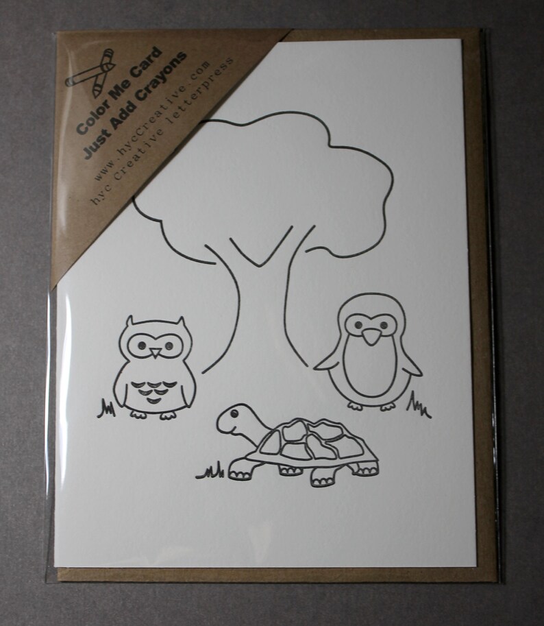 Happy Birthday Letterpress Card - Color Me Animals ~ Handmade ~ FREE ...