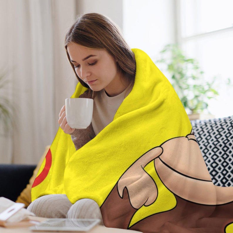 Curious George Monkey Blanket Lightweight Thermal Flannel Cozy Throw ...
