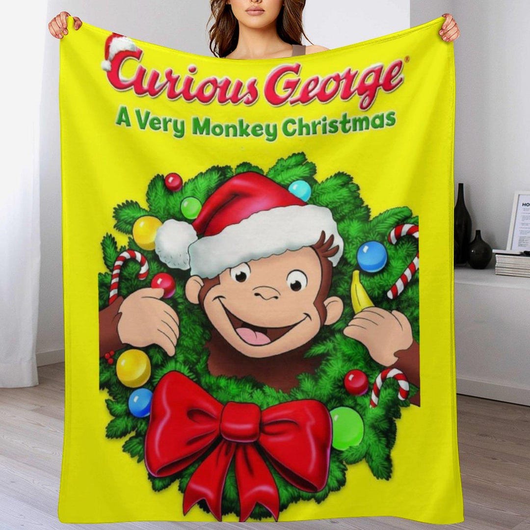 Curious George Monkey Blanket Lightweight Thermal Flannel Cozy Throw ...