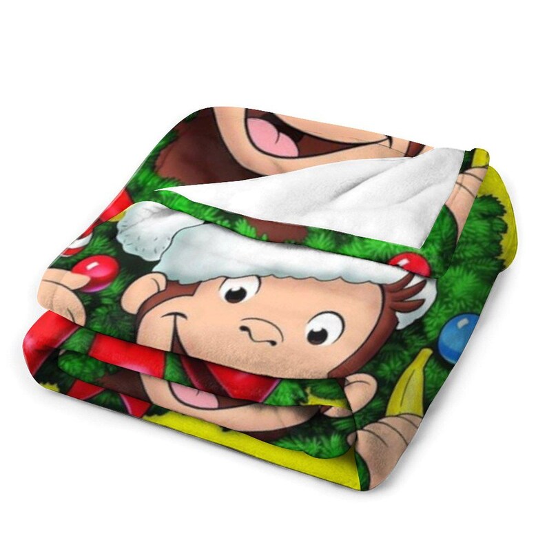 Curious George Monkey Blanket Lightweight Thermal Flannel Cozy Throw ...