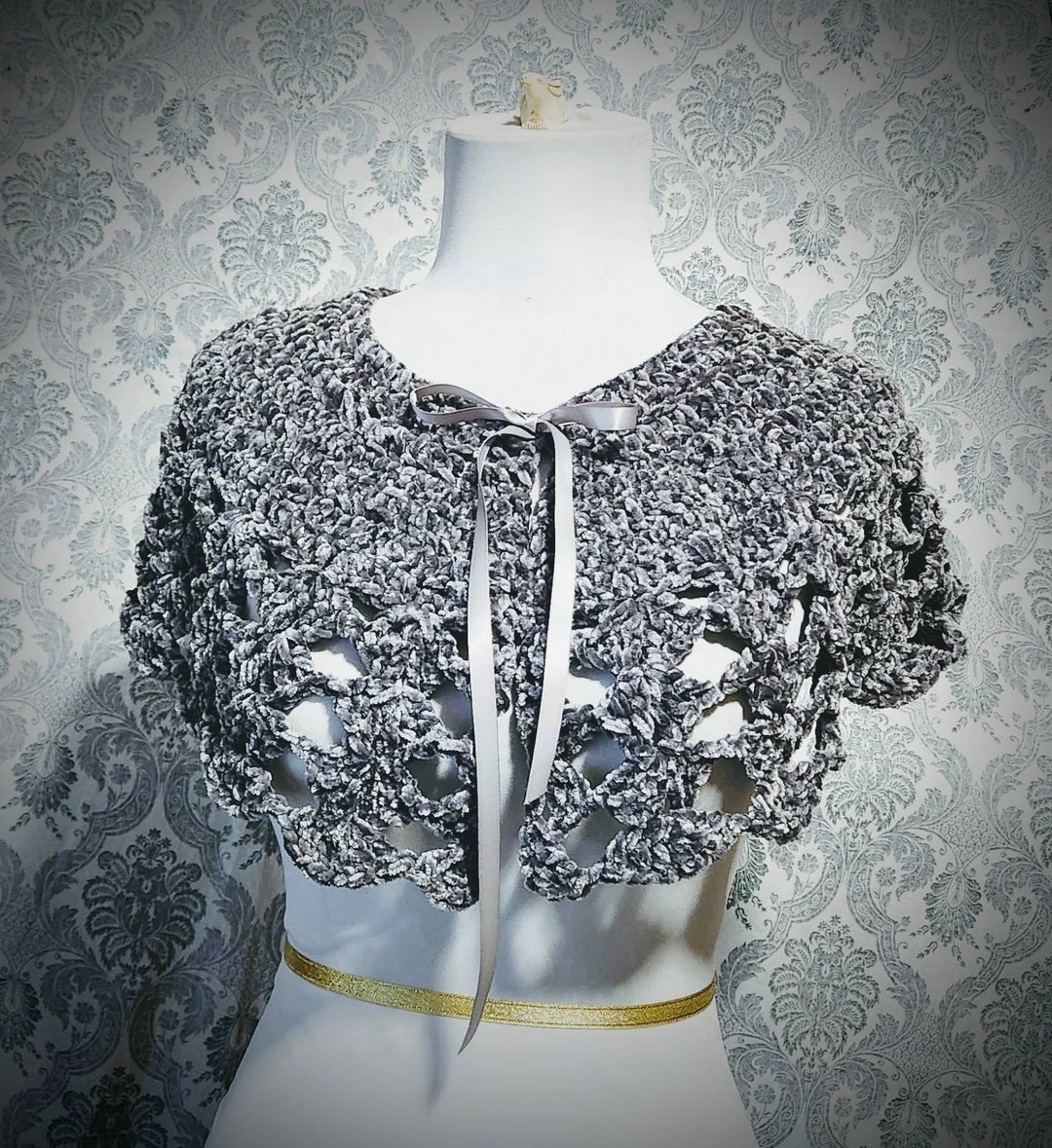 Victorian Capelet,gray Velvet,victorian Collar, Steampunk Capelet ...