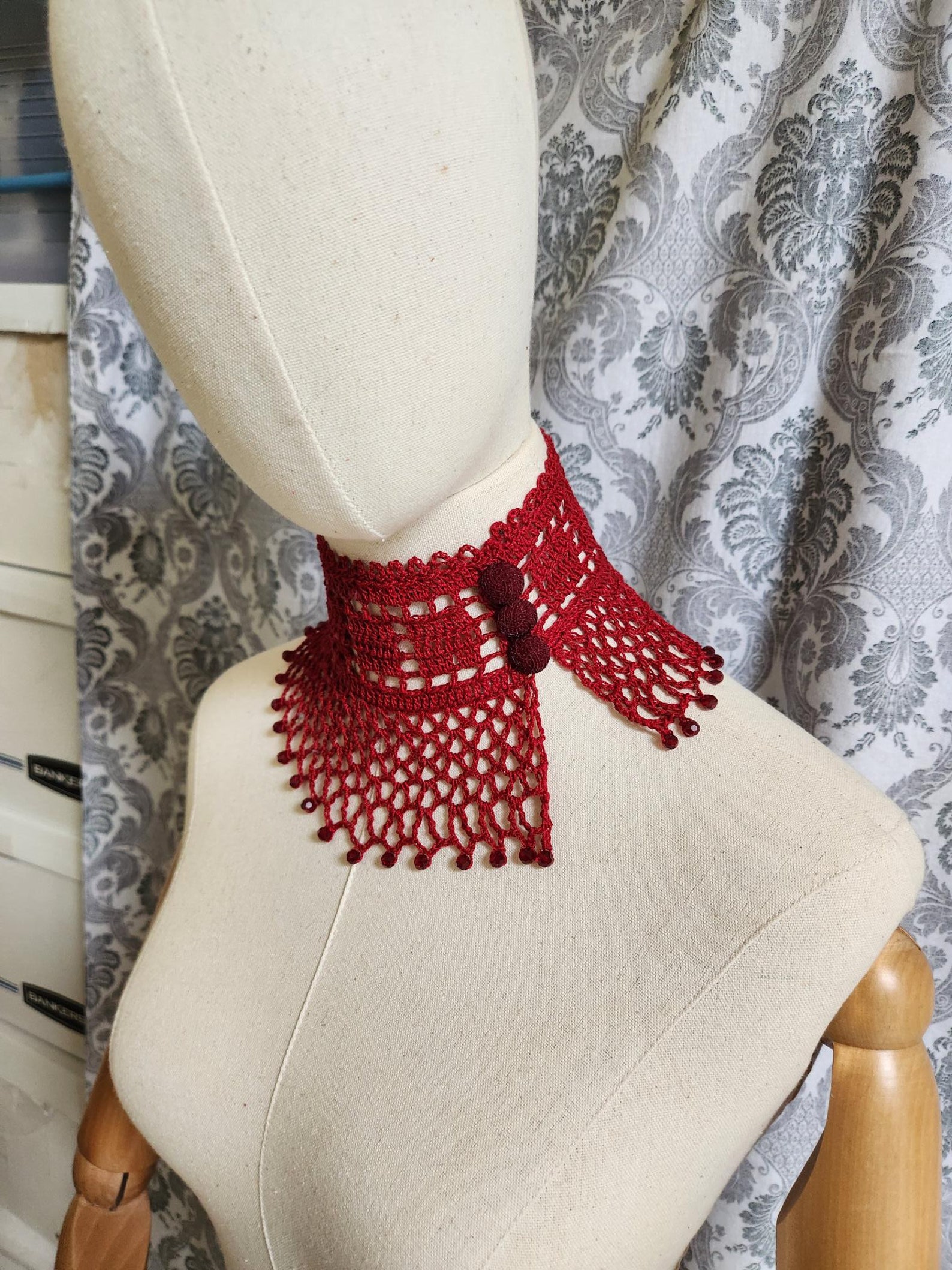 CROCHET PATTERN VICTORIAN Gothic, Beaded Choker Pattern, Flower Pattern ...