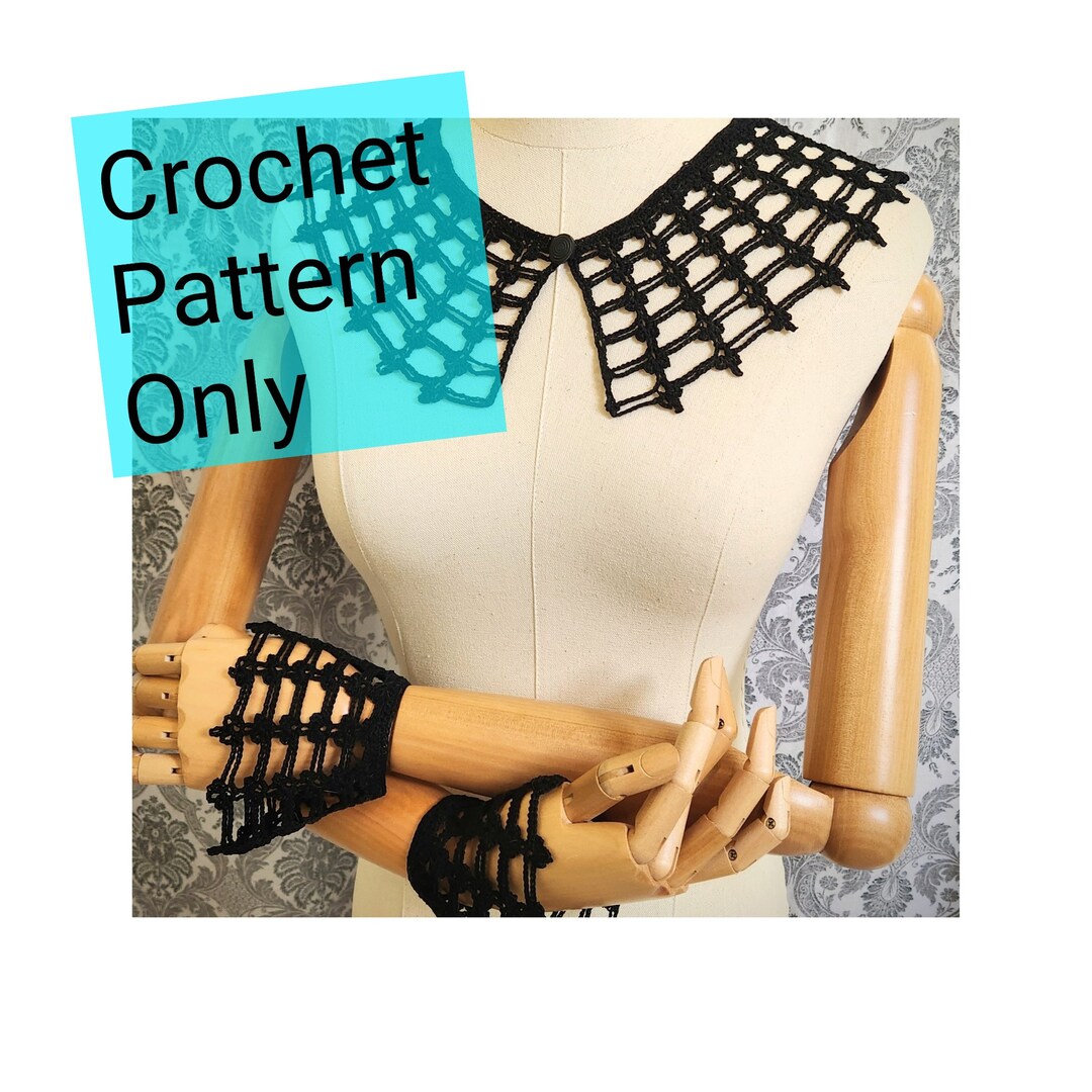 Victorian Short Cuff and Collar Crochet Pattern Set, Crochet Pattern ...
