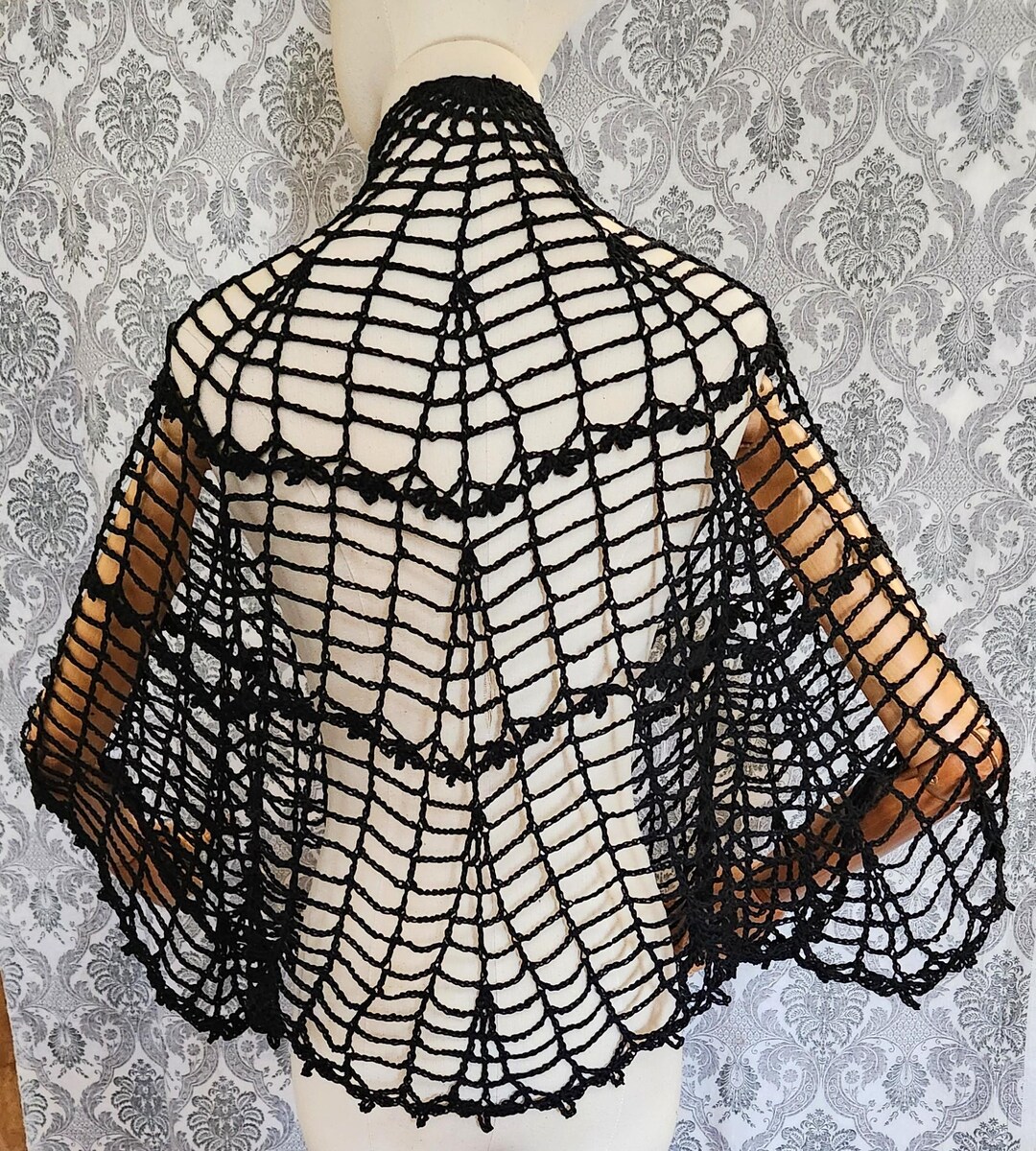 Gothic Wedding Shawl, Steampunk Capelet, Victorian Gothic Shawl, Lace ...
