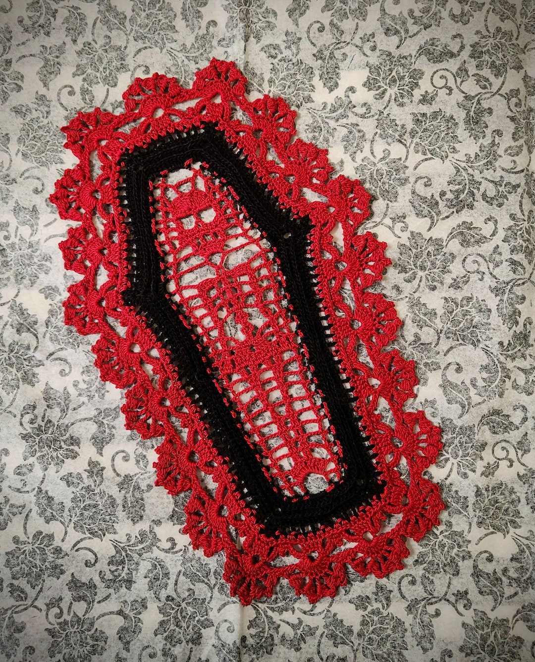 Skull Doily. Lace Crochet Doily, Halloween Decor,skeleton Art, Gothic ...