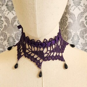 CROCHET PATTERN Victorian Gothic, Beaded Choker Pattern, Lace Choker ...
