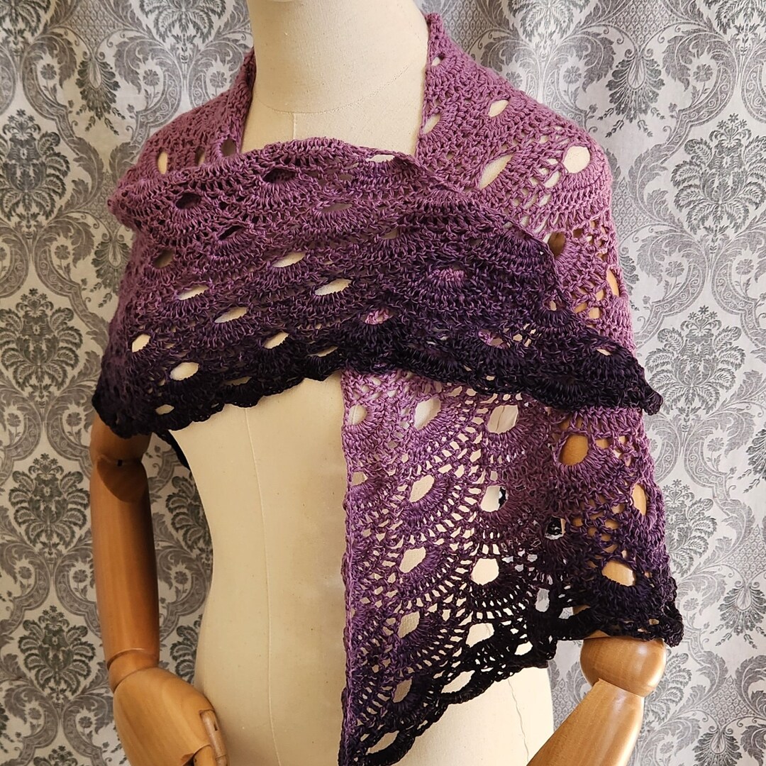Purple Shaded Wedding Shawl, Steampunk Capelet, Gothic Shawl, Celtic ...