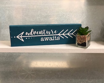 Adventure awaits sign | Etsy