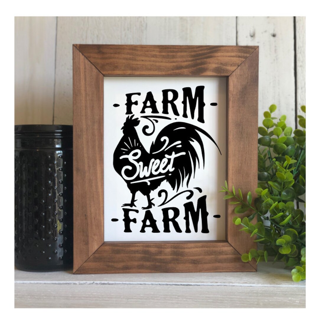 Farm Sweet Farm Sign: Modern Farmhouse Decor (9.5"x11") - Etsy