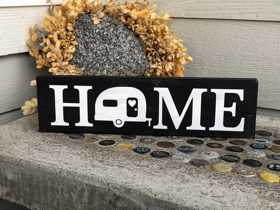 Camper HOME Freestanding Sign - Etsy