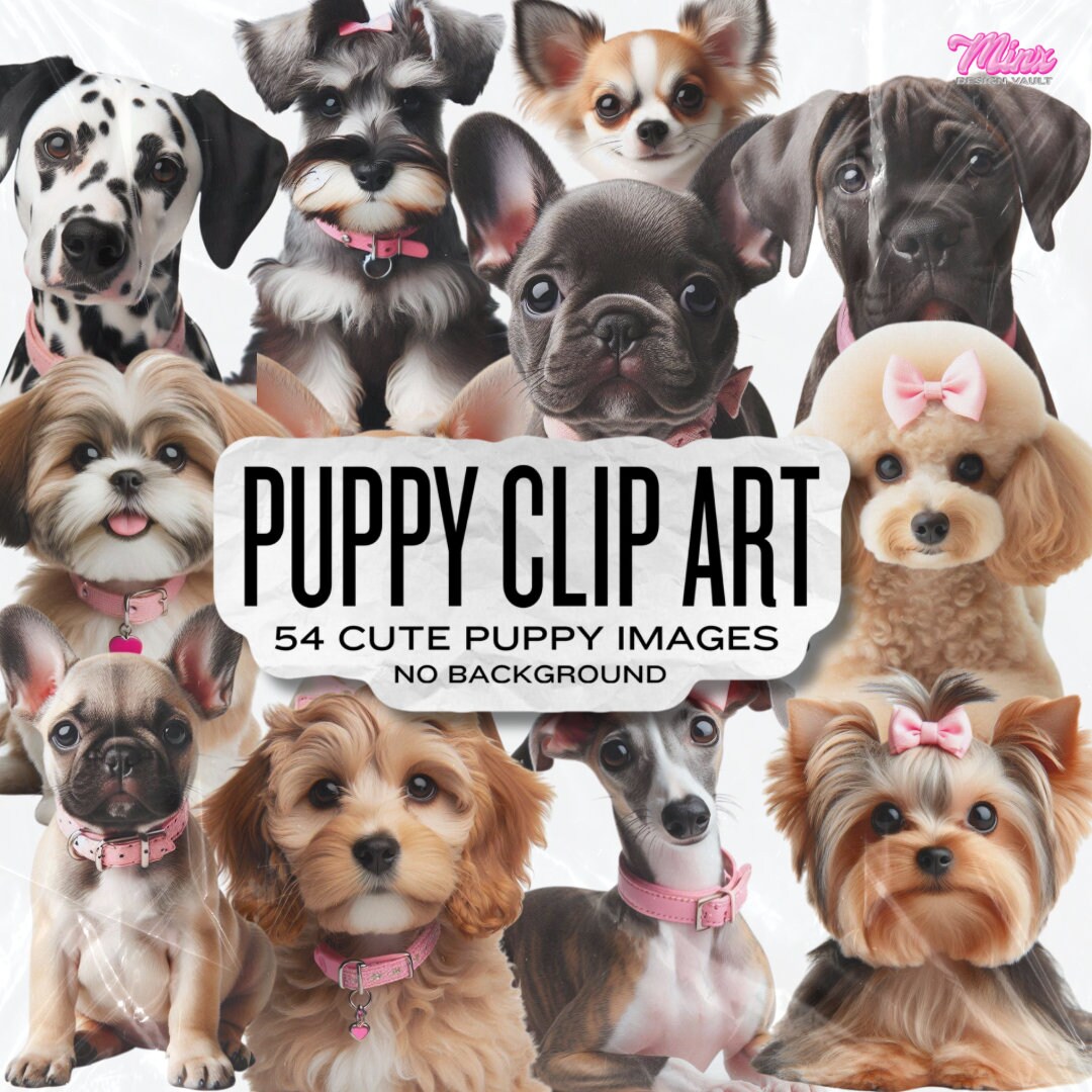 Cute Puppy Clip Art - Elements,clip Art, Graphic Pack, Puppy Clip Art ...
