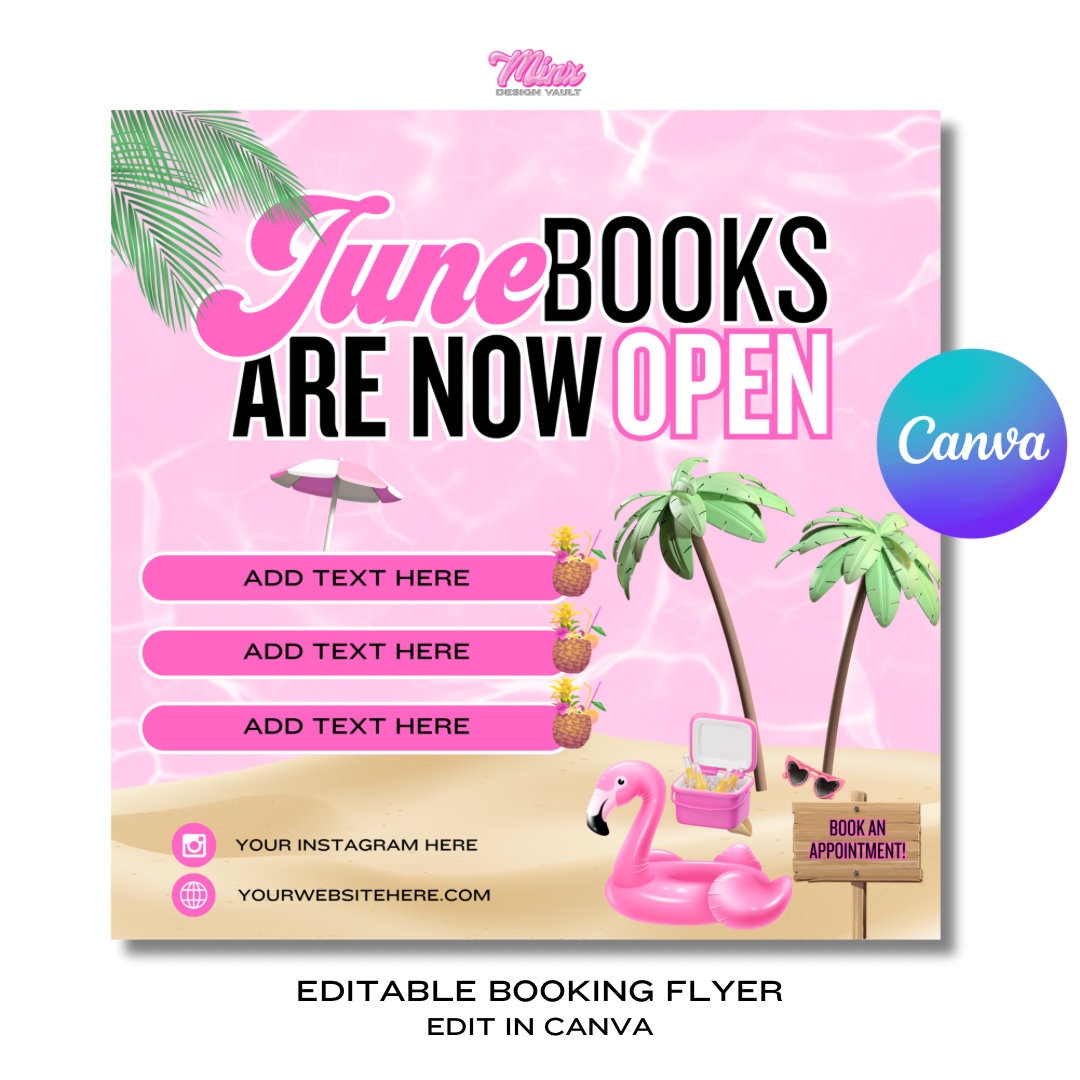 Booking Flyer Template Editable Template Hair Flyer Lash Flyer Wigs ...