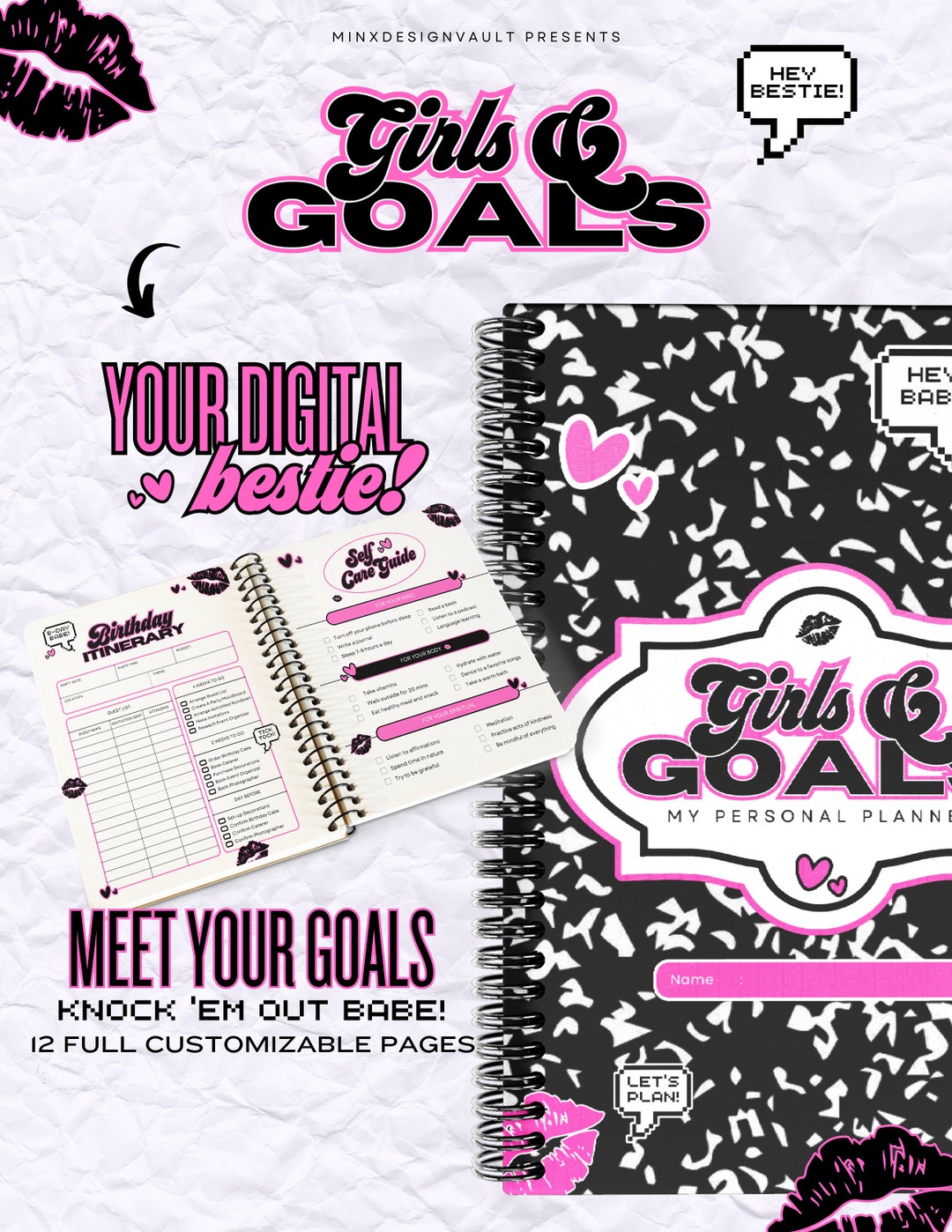 PLR Digital Printable Planner Bundle, Planners, Digital Prints, Ebook ...