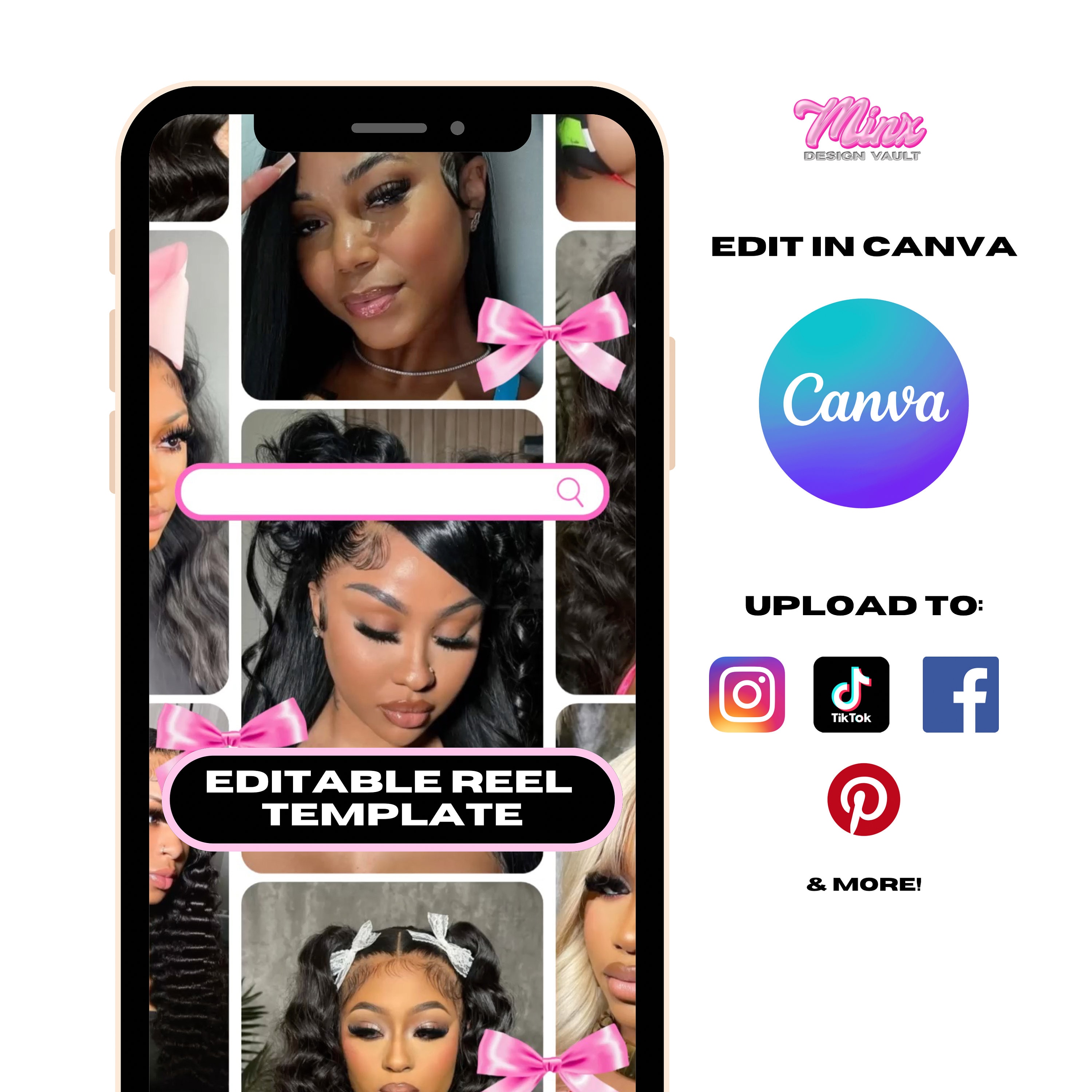 Editable Reel Template, Bookings Flyer, Book Now Flyer, Client Cam Flyer, Summer Flyer, Beauty ...