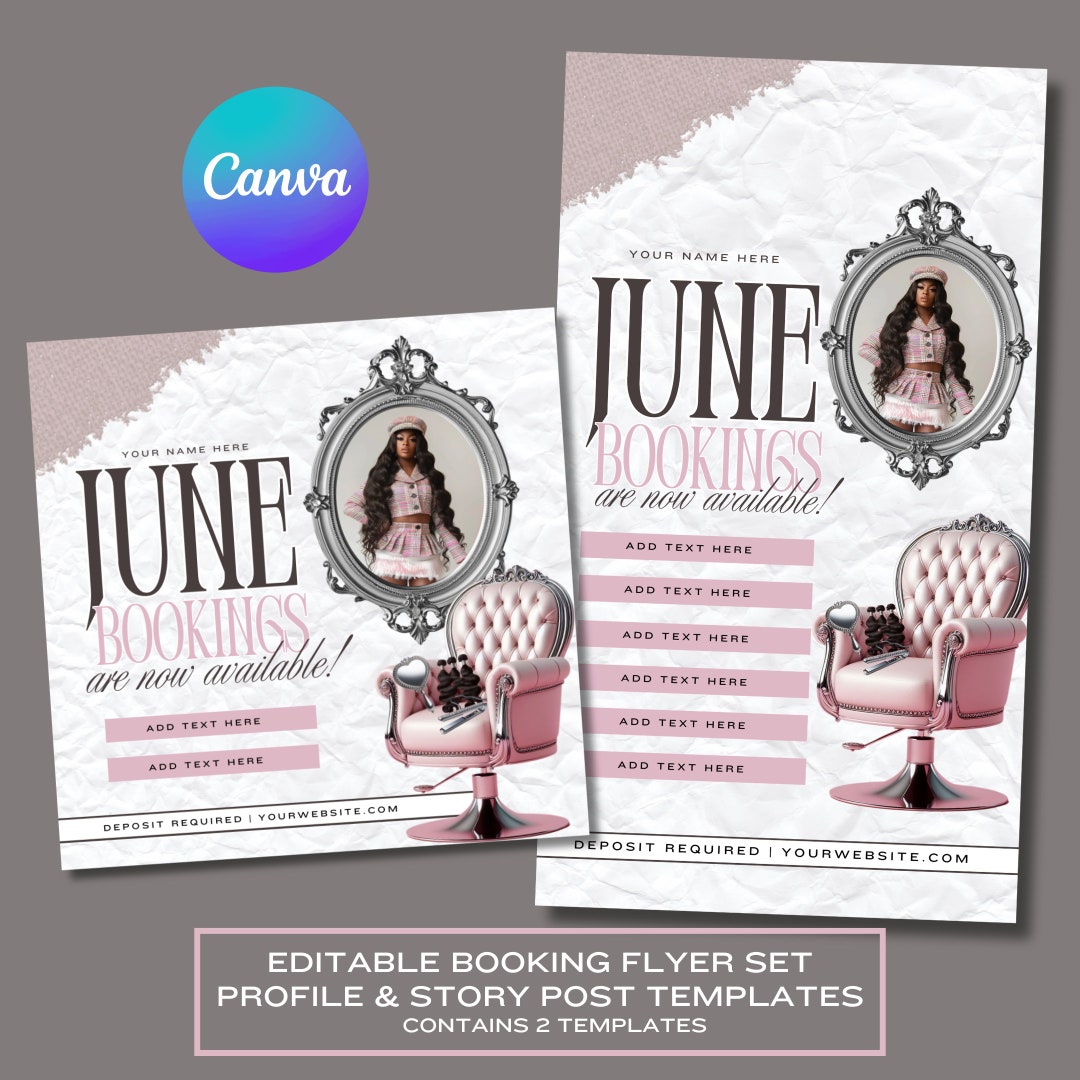 June Bookings Flyer, Book Now Flyer, June Appointment Flyer, Summer ...
