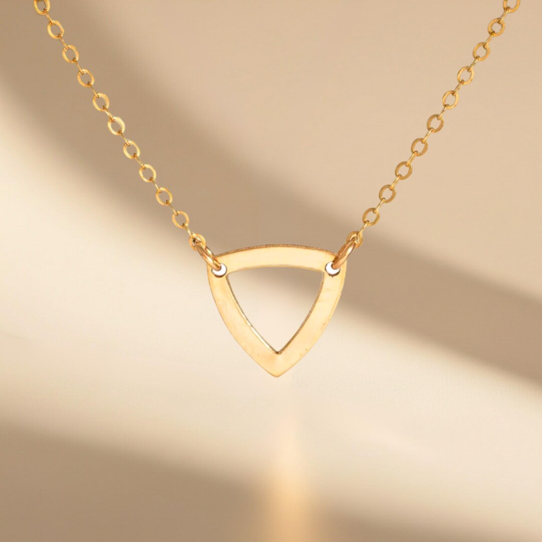 Minimalist Triangle Necklace – Geometric Pendant Necklace, Modern ...