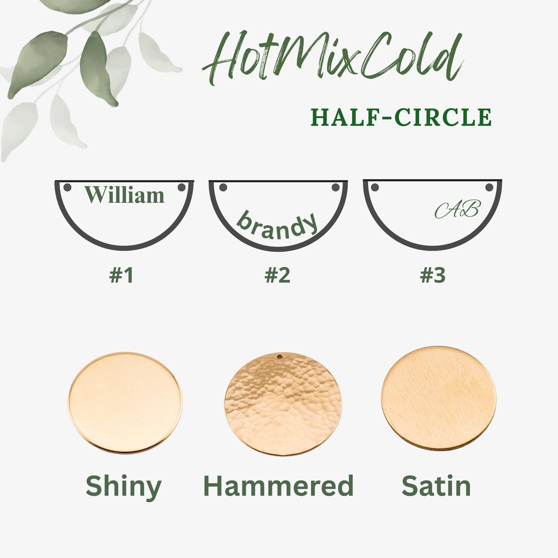 Personalized Tiny Half Circle Necklace – Minimalist Half Moon Pendant ...