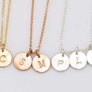 Disc Pendant Necklace, Multi Initial Necklace, Custom Letter Necklace ...