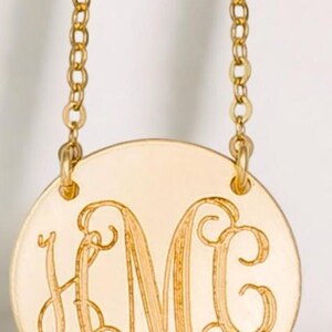 Personalized Monogram Necklace, Interlocking Letter Necklace, Initial ...