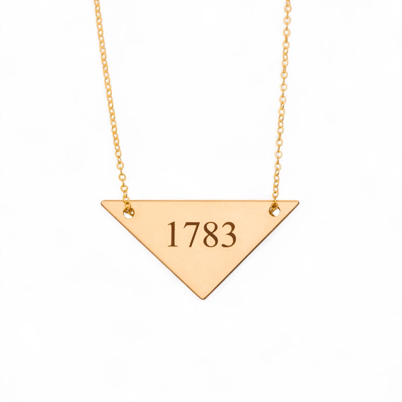 Custom Triangle Pendant Necklace, Minimalist Gold Triangle Necklace ...