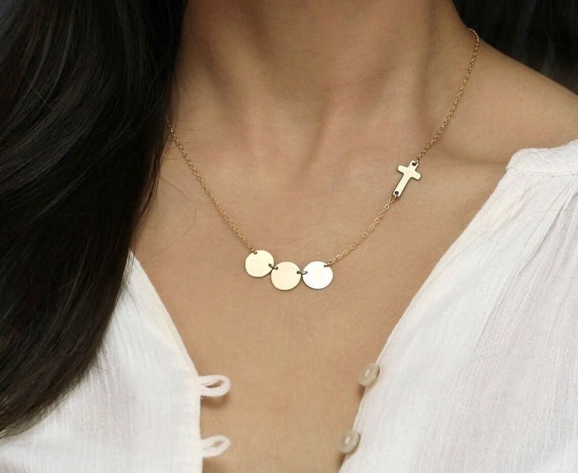 Sideways Cross Initial Necklace Personalized Monogram Pendant - Etsy