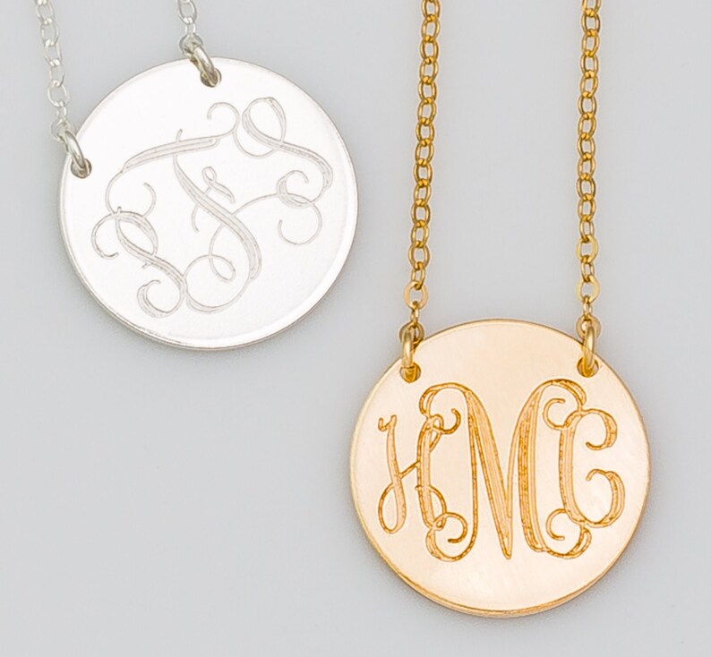 Personalized Monogram Necklace Interlocking Letter Necklace - Etsy