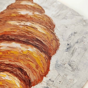 Original Croissant Oil Painting Food Art for Kitchen or Dining Room - Etsy