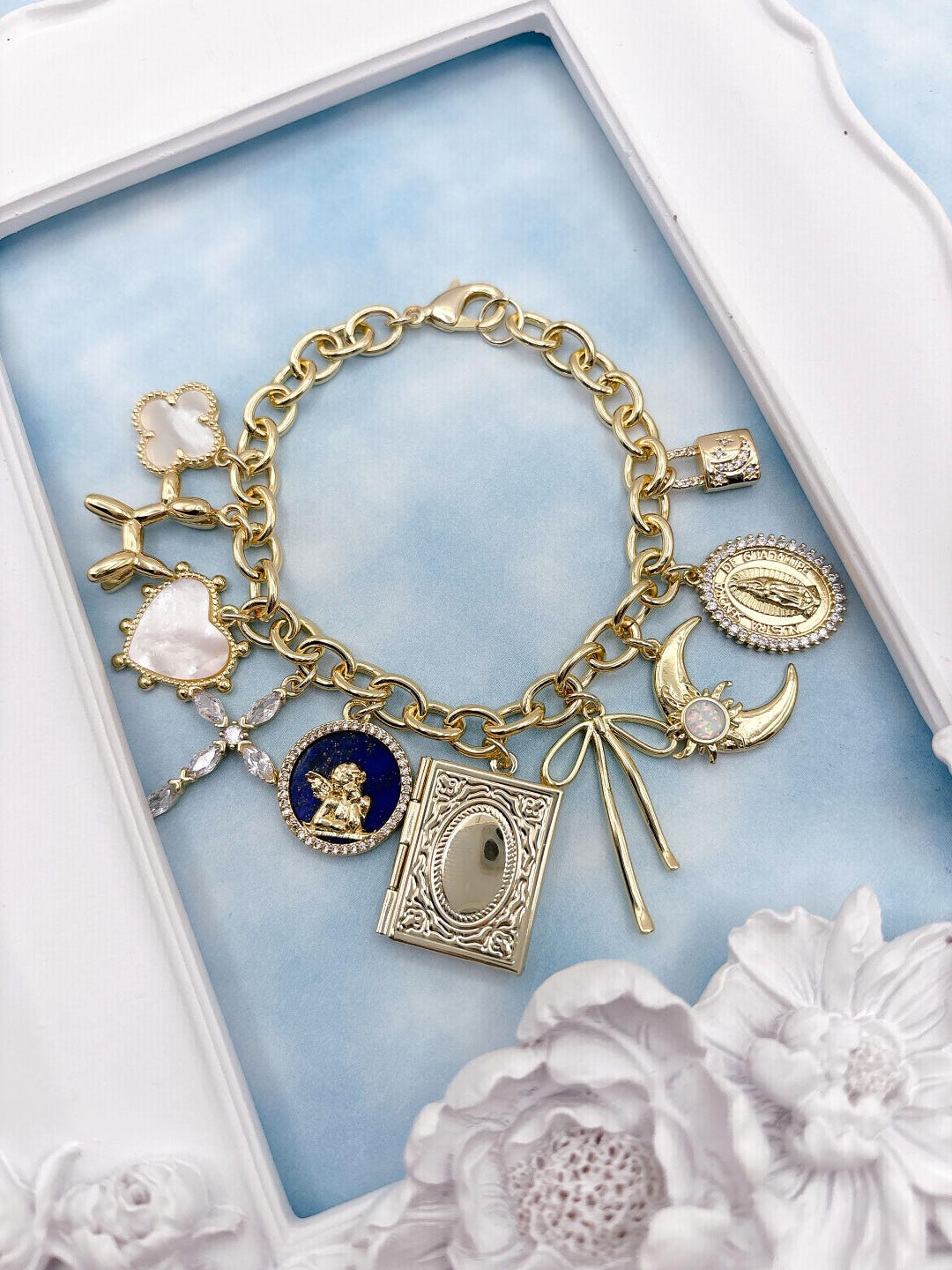 Gold Personalized Charm Bracelet. Build Your Own Custom Charm Bracelet ...