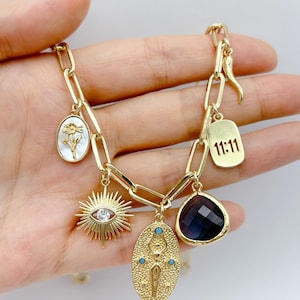 Build Your Own Custom Charm Necklace. Gold Charm Necklace. Custom Charm ...