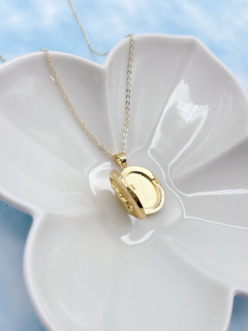 Gold Virgin Mary Locket Necklace. Mother Mary Locket. Catholic ...