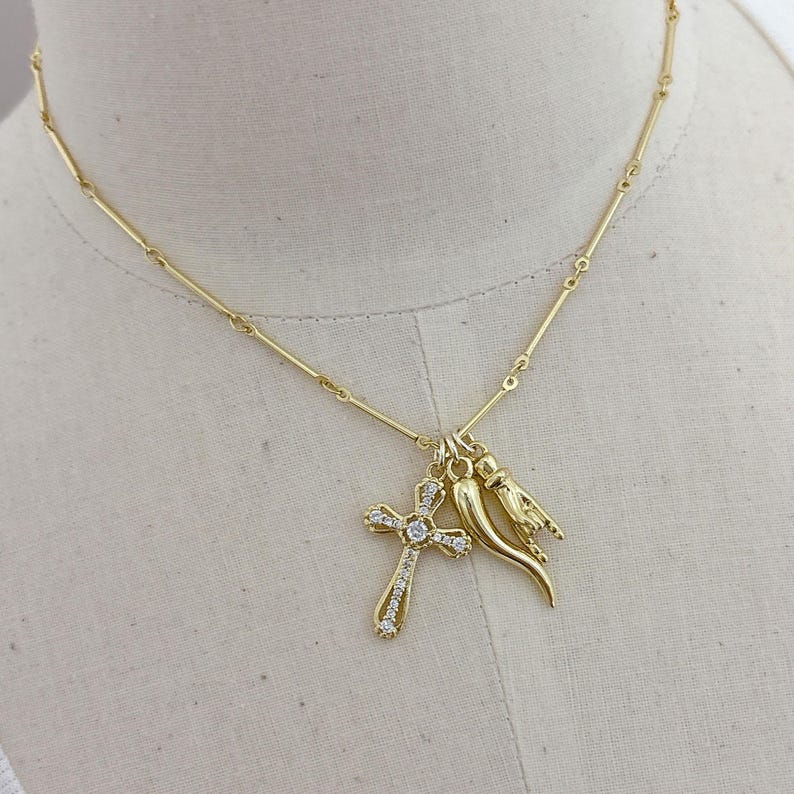 Cross, Italian Horn and Mano Cornuto Hand. Build Your Own Custom Charm ...