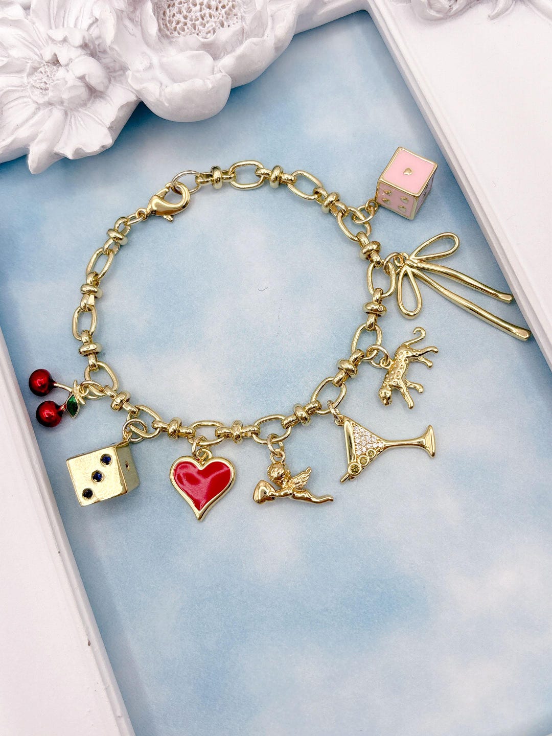 Build Your Own Custom Charm Bracelet. Gold Charm Bracelet. Custom Charm ...