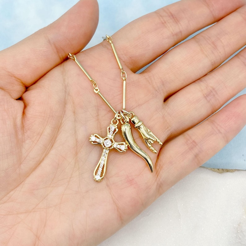 Cross, Italian Horn and Mano Cornuto Hand. Build Your Own Custom Charm ...