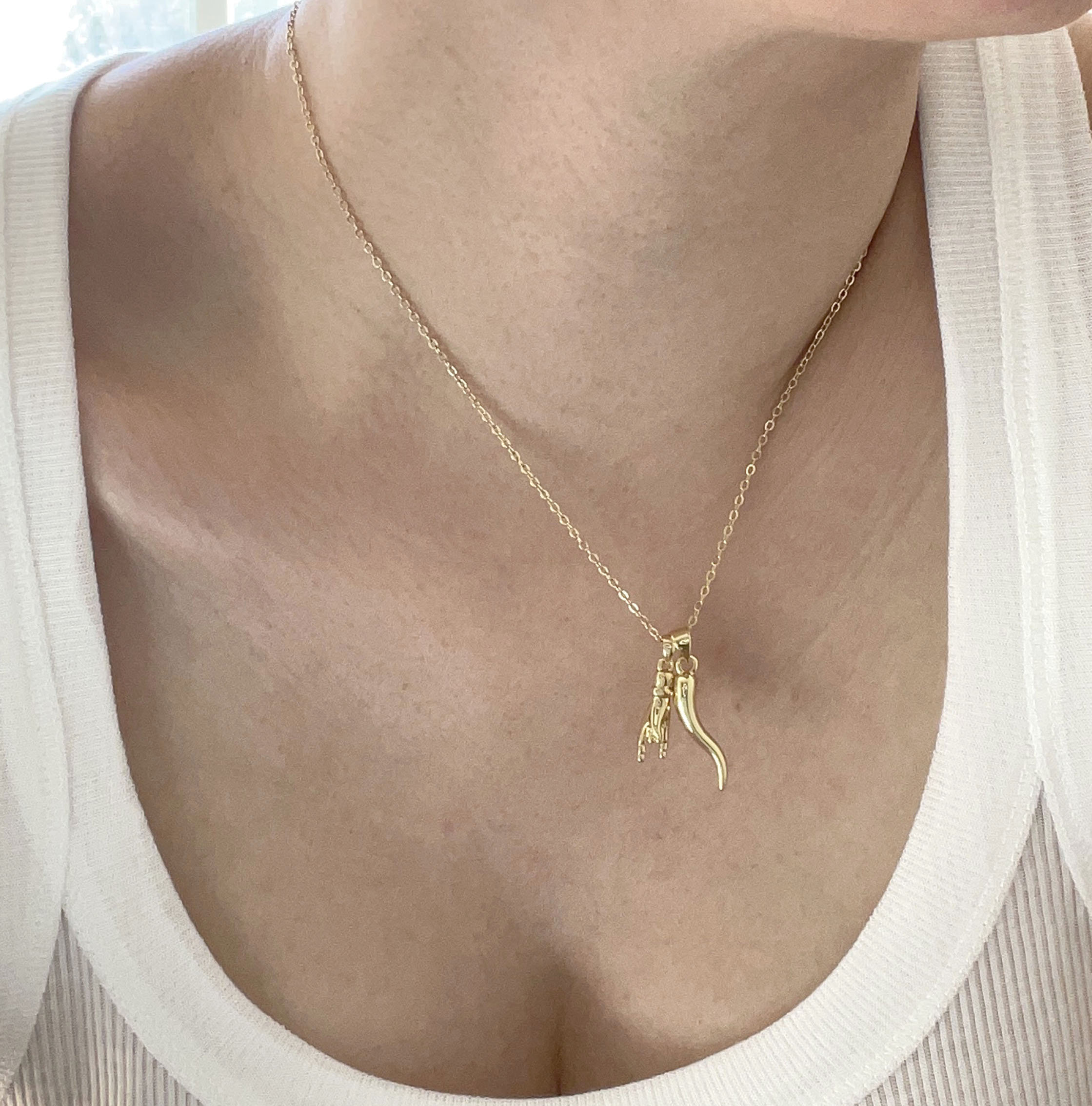 Mano Cornuto Hand Horn Necklace. Good Luck Necklace. Protection ...