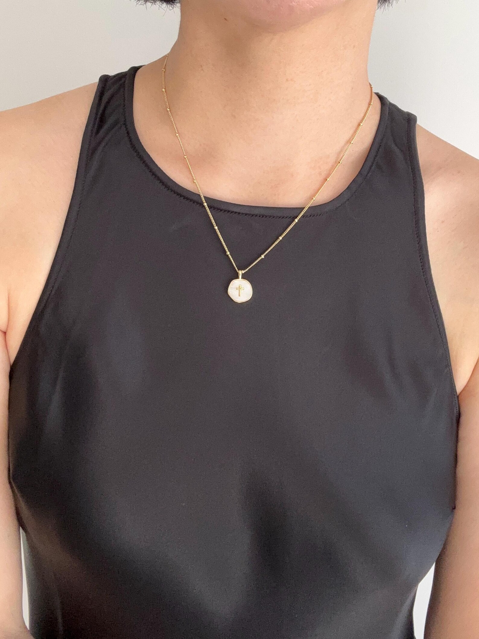 Mother of Pearl Cross Necklace. Abalone Shell Cross Necklace. Baptism ...