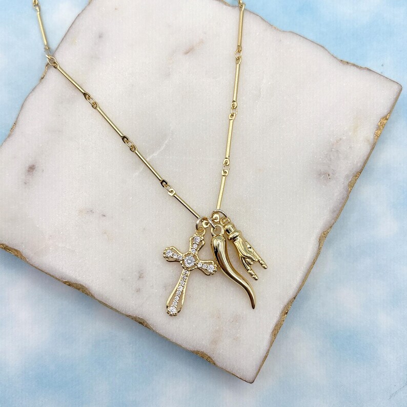 Cross, Italian Horn and Mano Cornuto Hand. Build Your Own Custom Charm ...