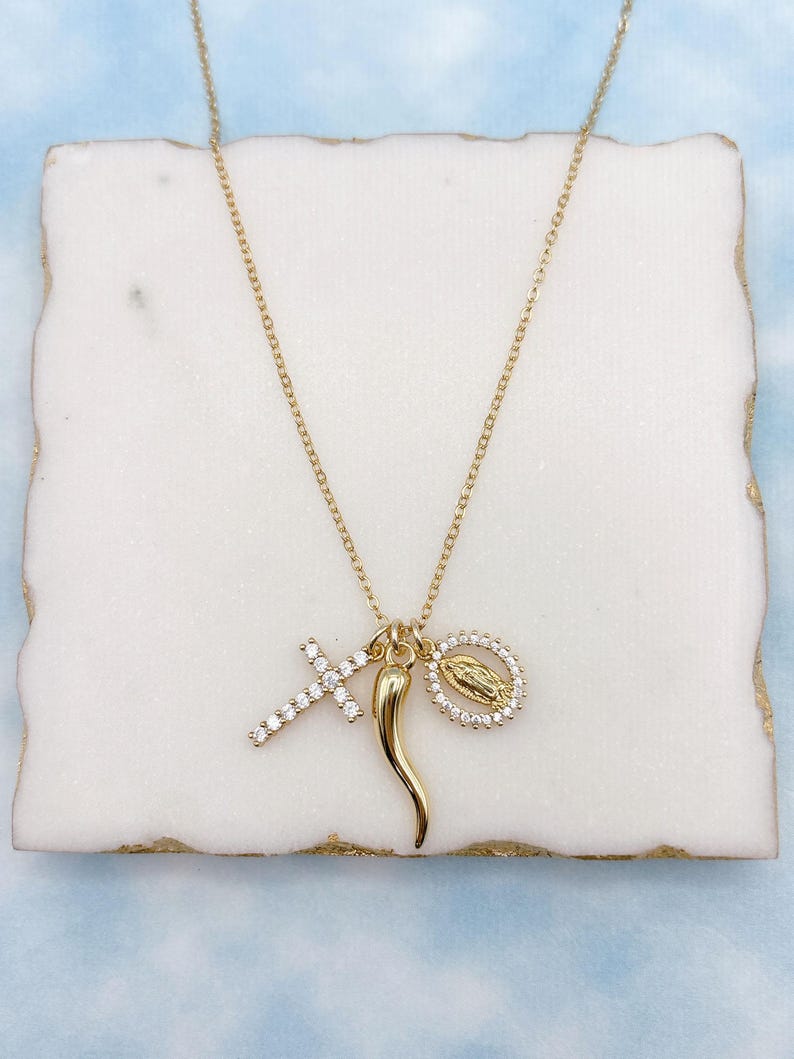 Italian Horn, Cross and Virgin Mary. Build Your Own Custom Charm ...
