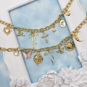 Build Your Own Custom Charm Necklace. Gold Charm Necklace. Custom Charm ...